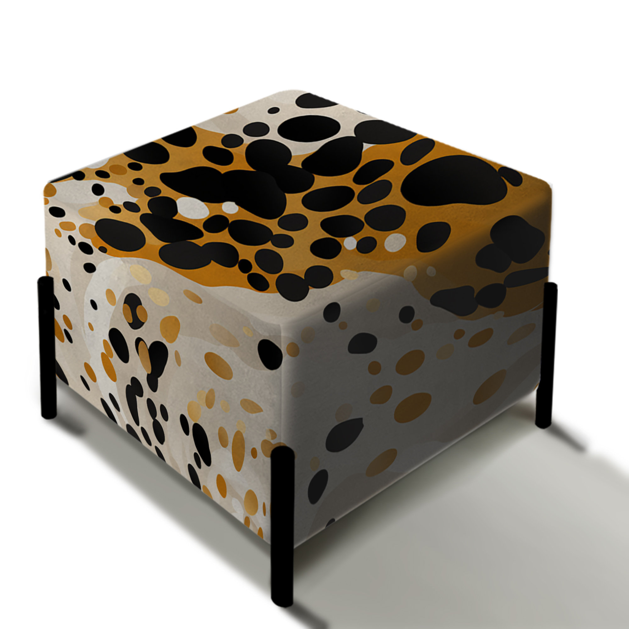 Design Art Yellow And Black Wild Cheetah Print - Abstract Square ...