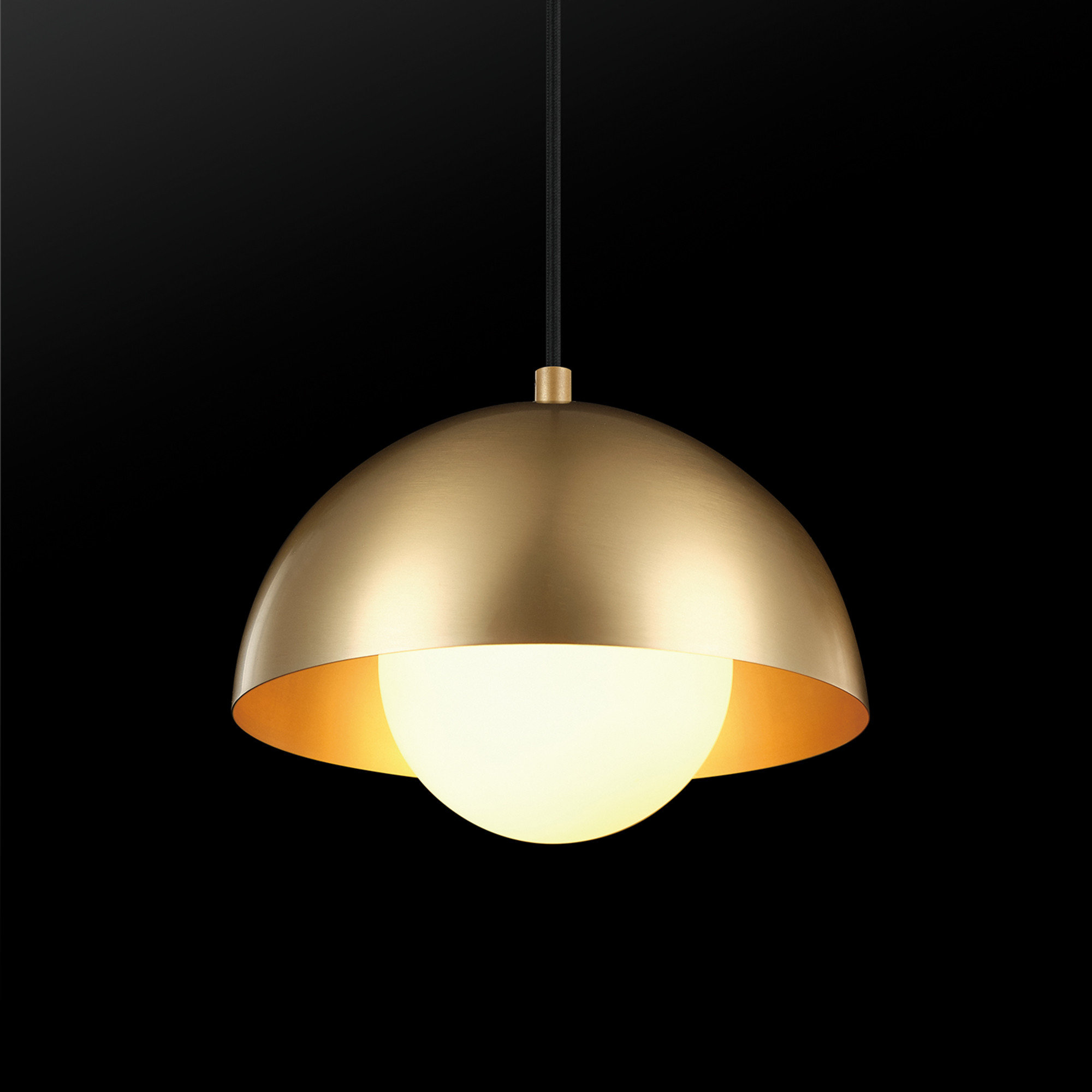 Mercer41 Raynie 1-Light Plug-In Pendant Lighting, Matte Brass, Frosted ...