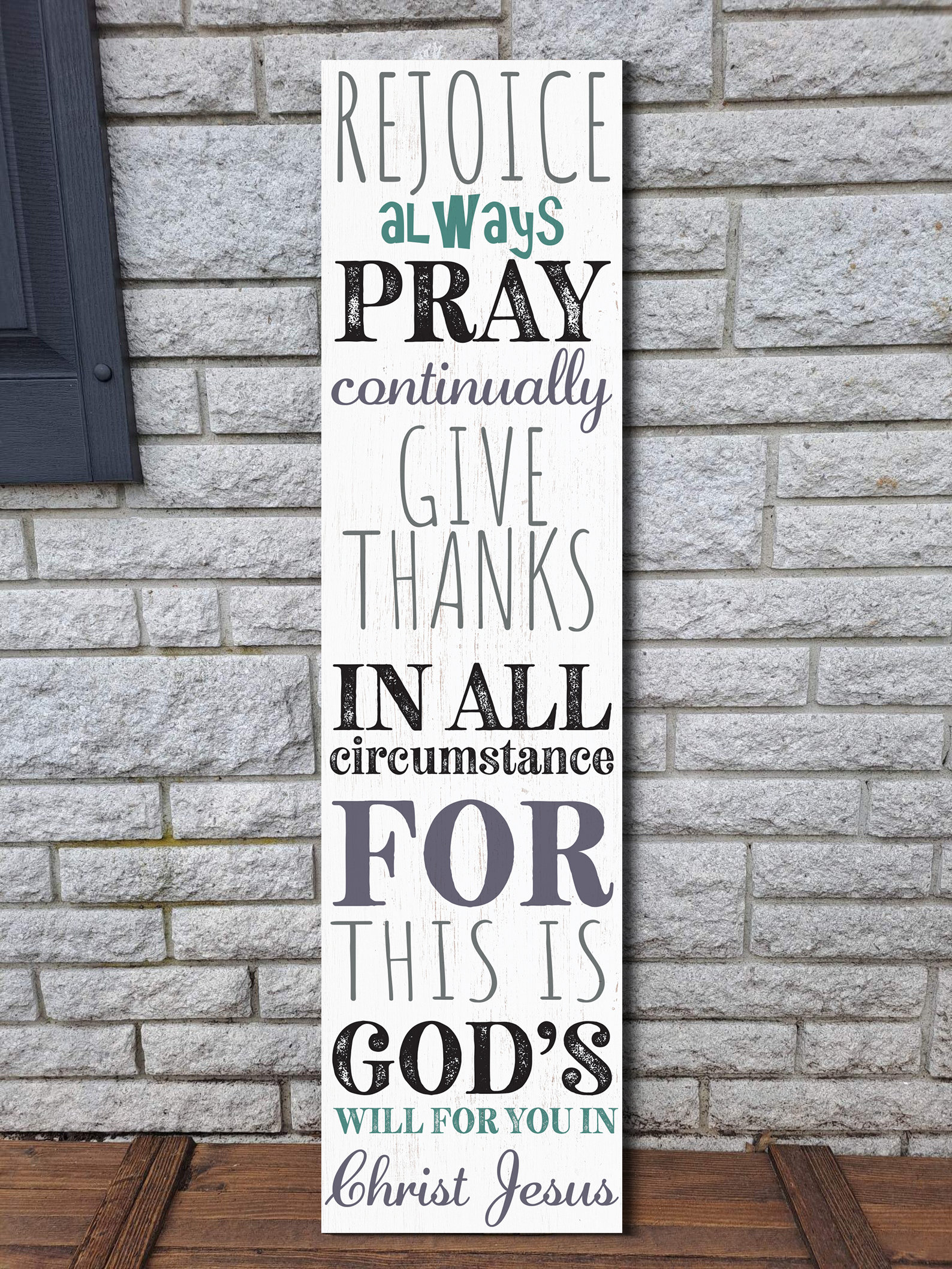 Ophelia & Co. 36in Christian Motivational Wooden Porch Sign ...