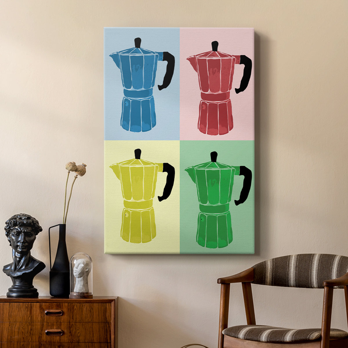 Ophelia & Co. Moka Pot Colorblock -Custom Wrapped Gallery Cavas | Wayfair