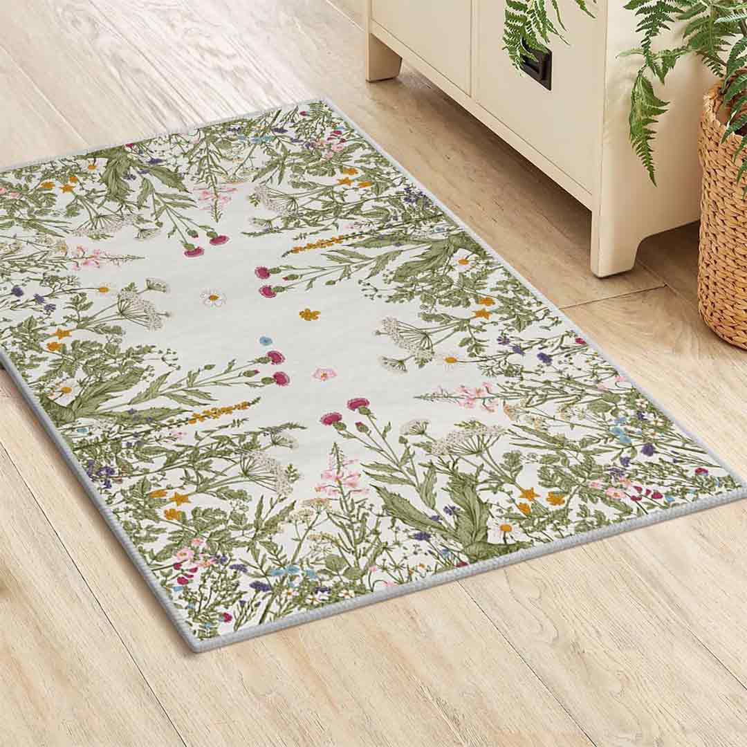 Rosalind Wheeler Antique Herbs And Wild Flowers Area Rug, Spring Fall ...