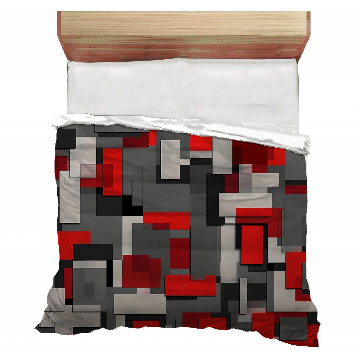 VisionDecor Abstract squares Bedding Geometric pattern Duvet Cover ...