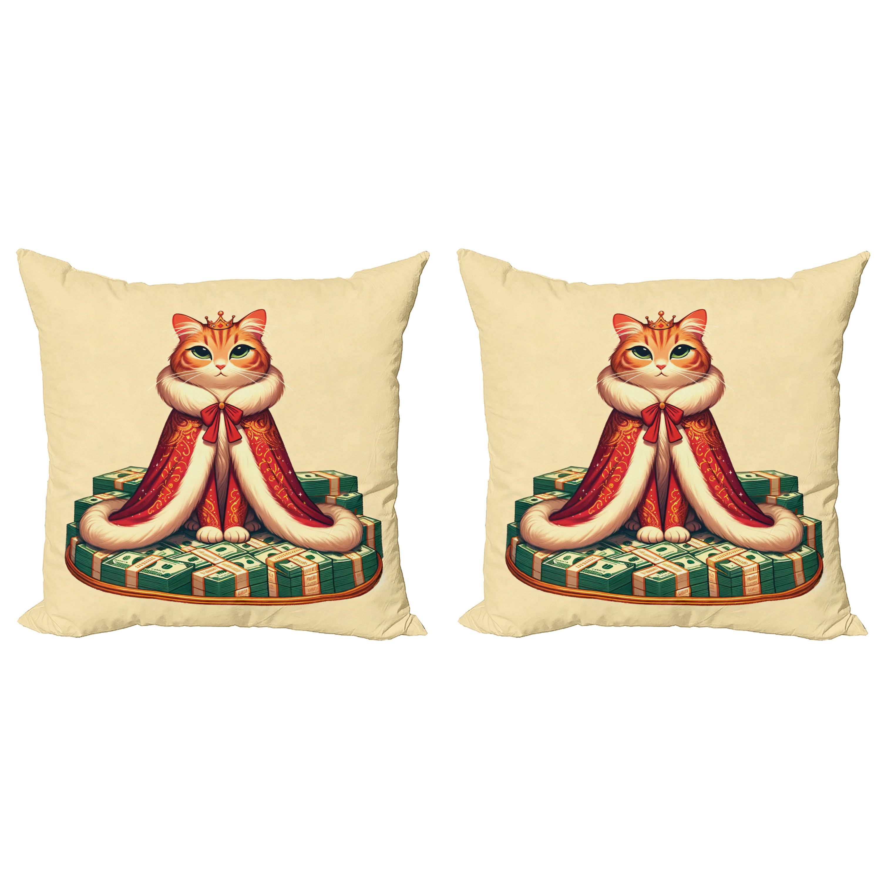 Ambesonne 429900_Ambesonne Cat Throw Pillow Cover 2Pack Queen Kitty ...