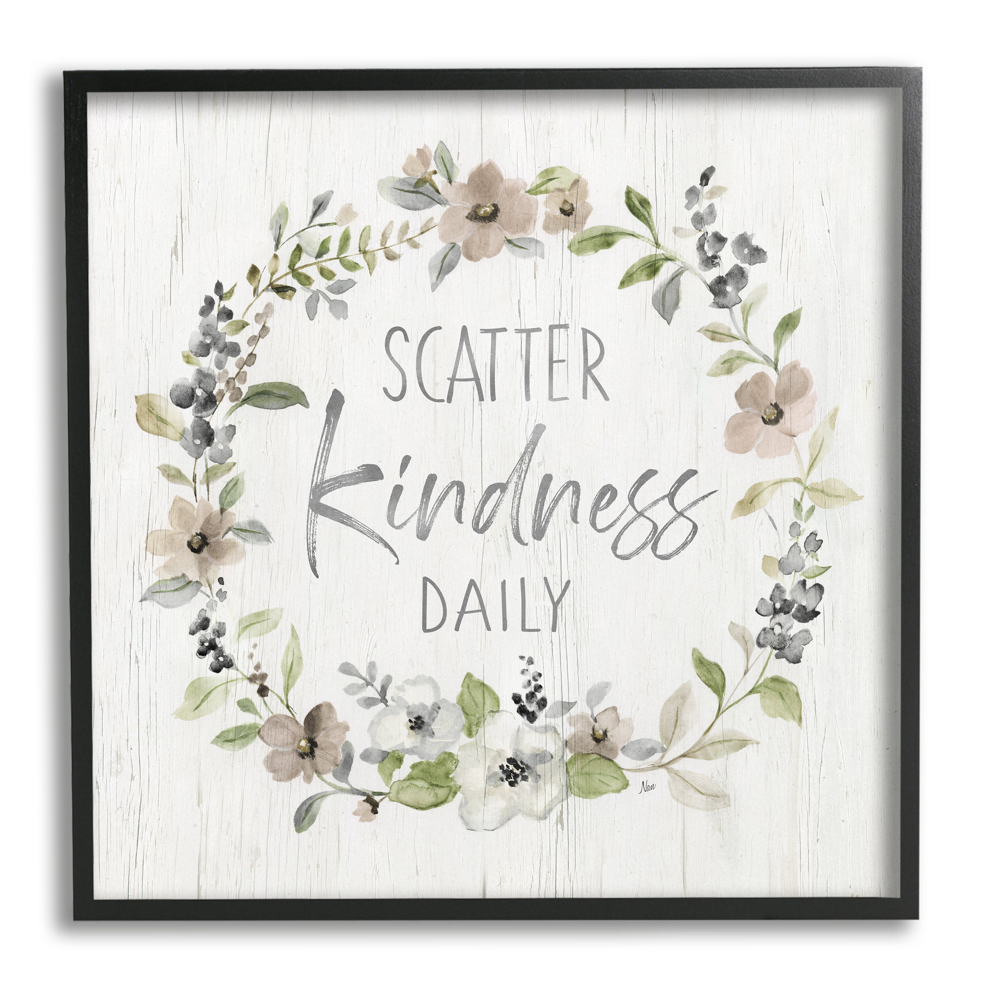 Stupell Industries Scatter Kindness Daily Blooming Shabby Elegance ...