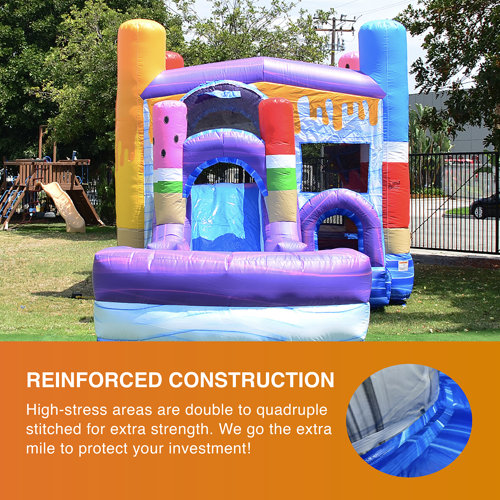 JumpOrange Ice Pops Bounce House Water Slide Combo with Splash Pool ...