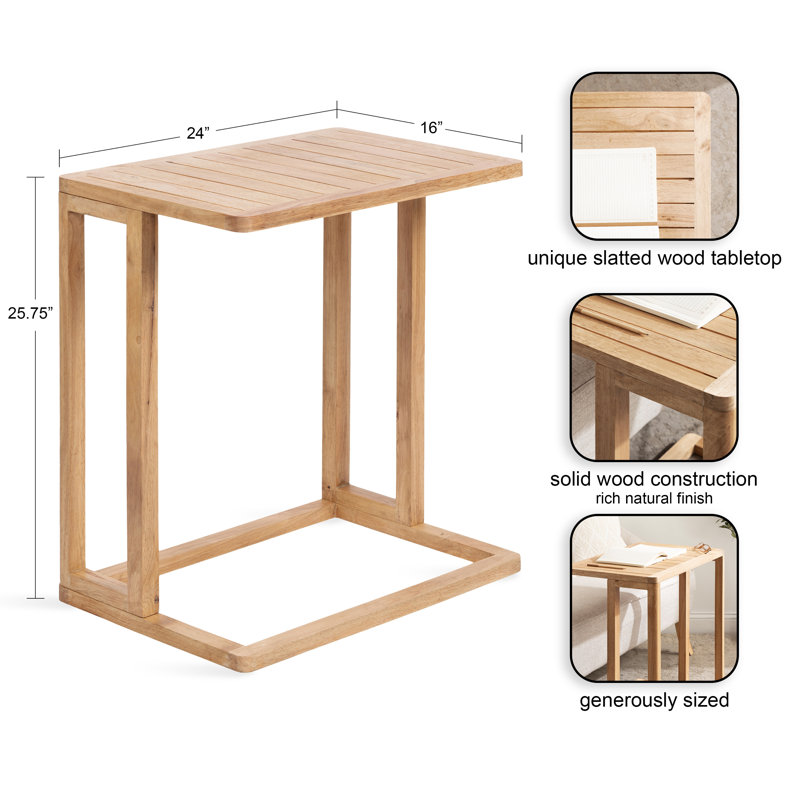 Millwood Pines Solid Wood Living Room C-Table | Wayfair