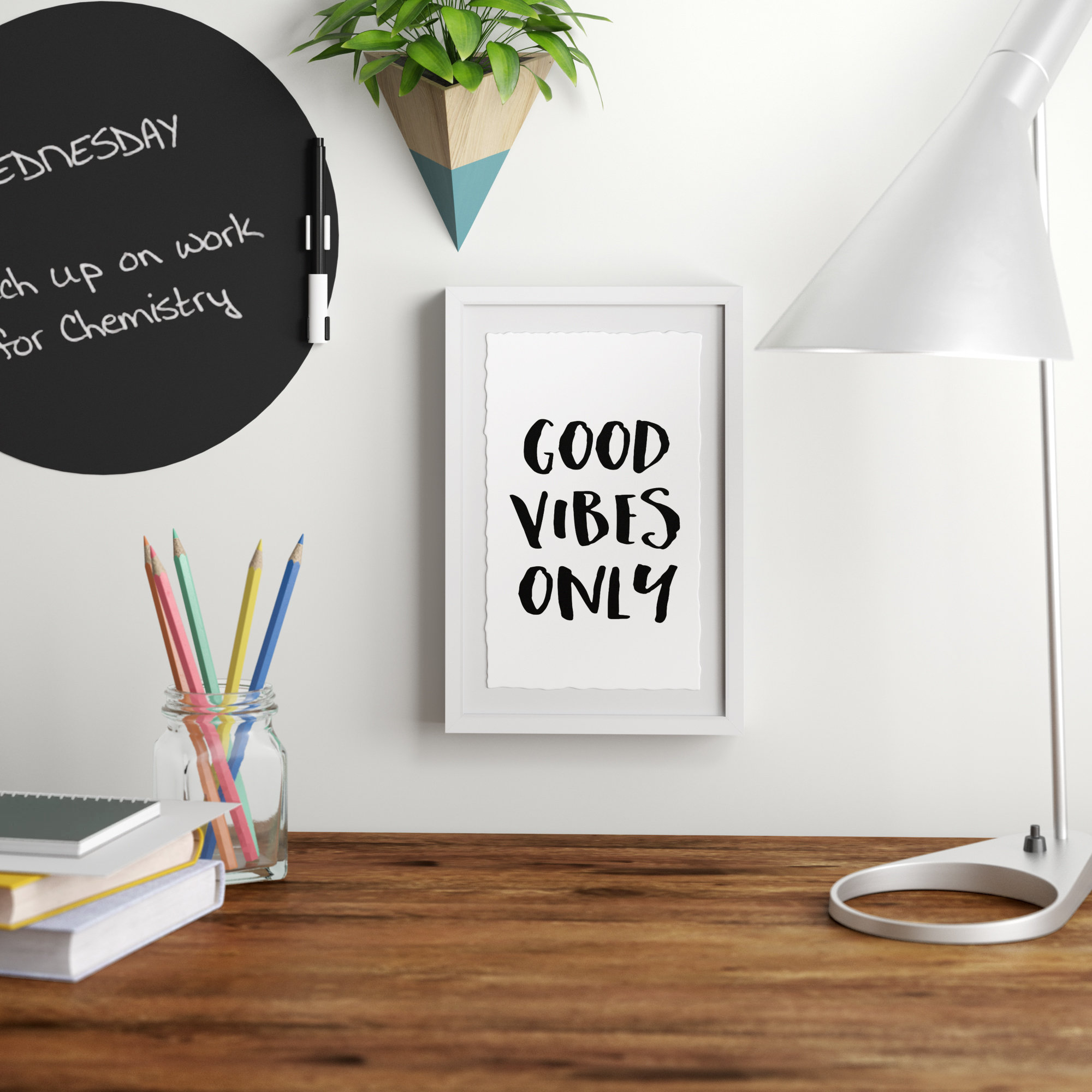 Highland Dunes Strinko 'Good Vibes Only VIII' Framed Textual Art Print ...