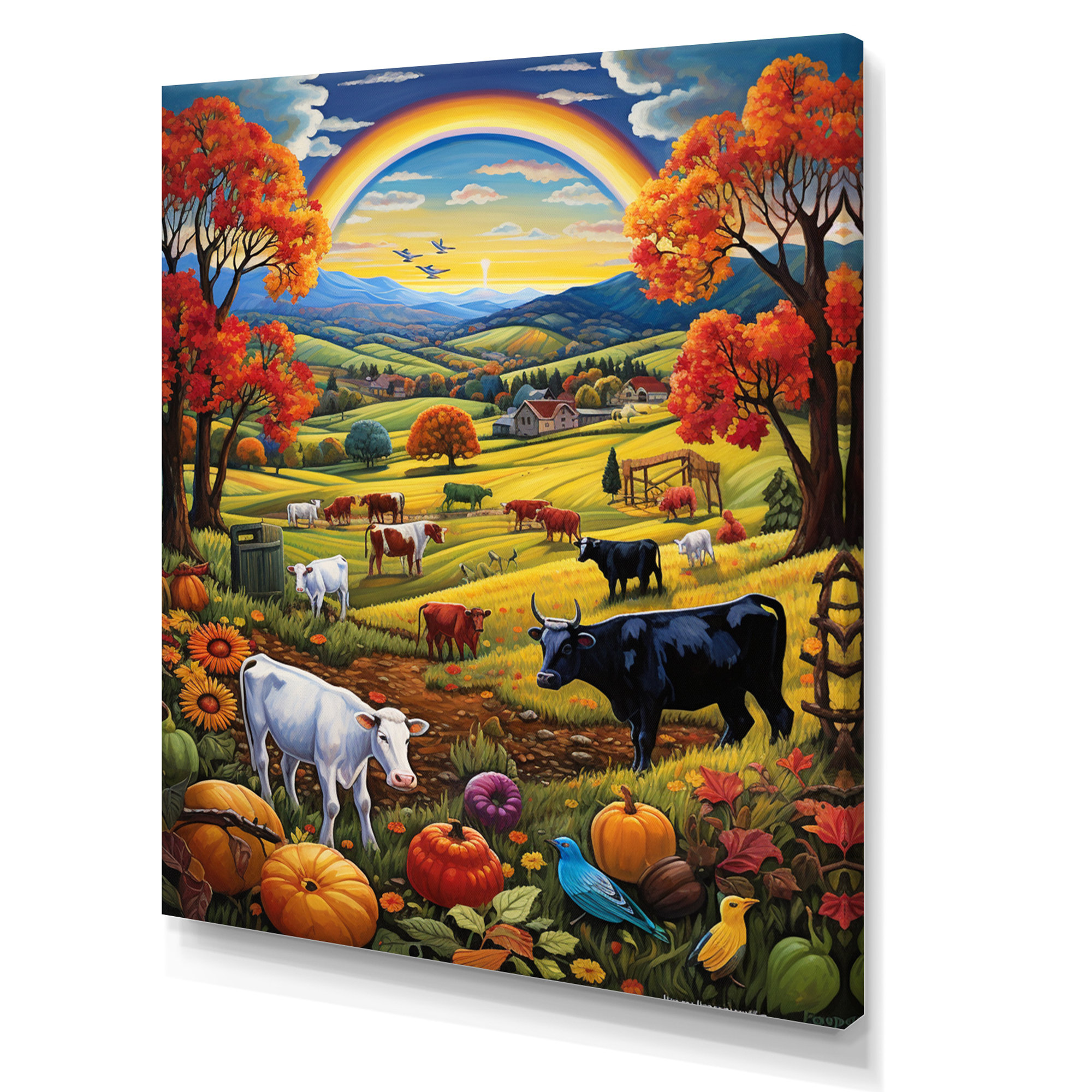 Red Barrel Studio® Dawyn Cow Harvest Symphony II Framed On Canvas Print ...