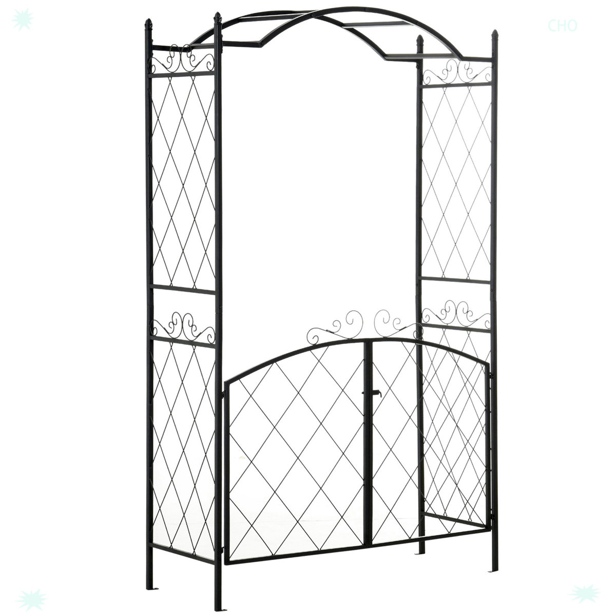 Red Barrel Studio® Outsunny Garden Arch Arbor,Metal Arch Trellis With ...