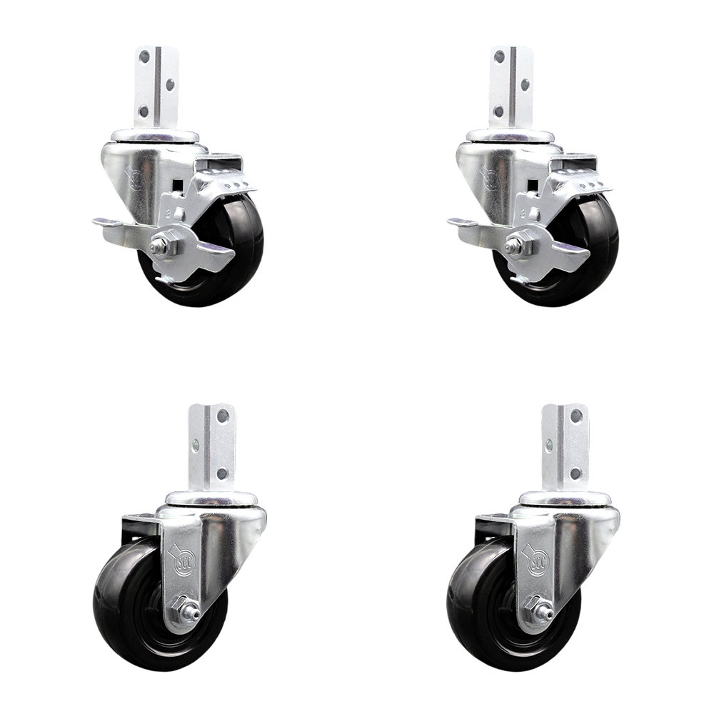 Service Caster 4 Piece Hard Rubber Caster Set | Wayfair