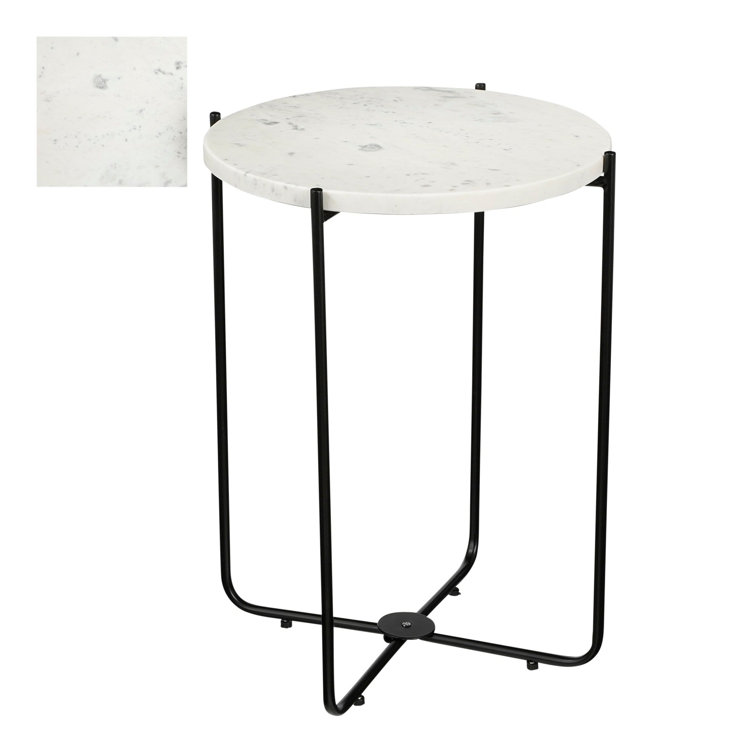 Mica Decorations Side table Armando - 35.5x35.5x45 cm - Marble - Off ...