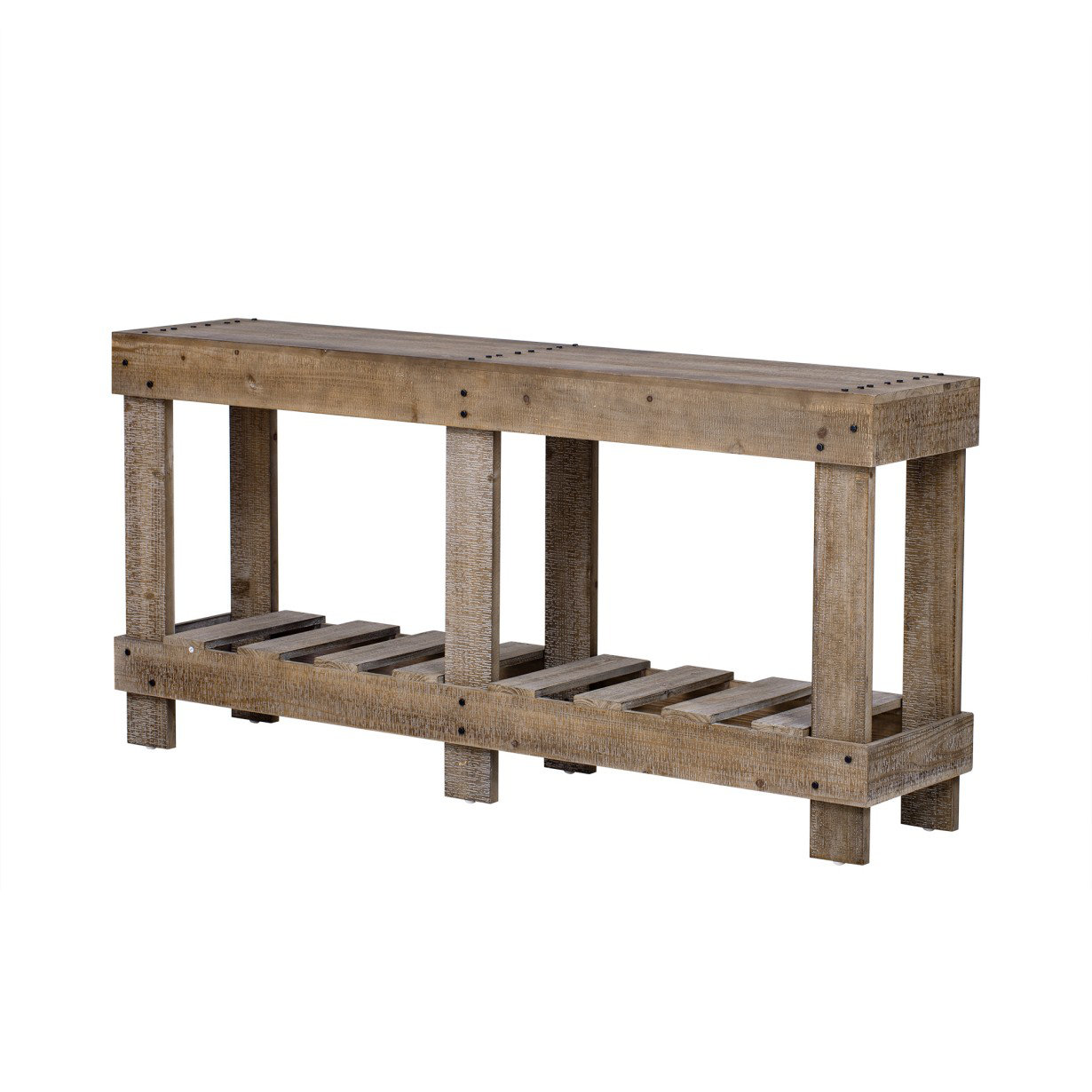 Millwood Pines Vintage Entryway Table with Natural Grain Fir Solid Wood ...