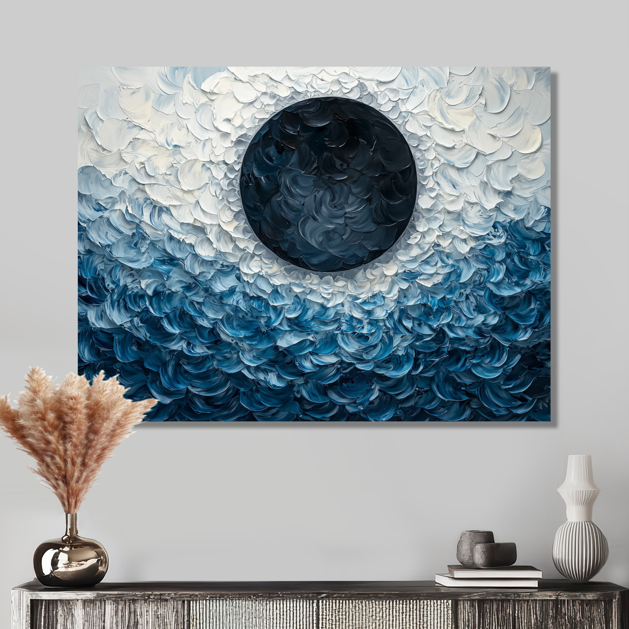 Ivy Bronx Wingert Eclipse Moon On Coastal Reflection I - moon Wall Art ...