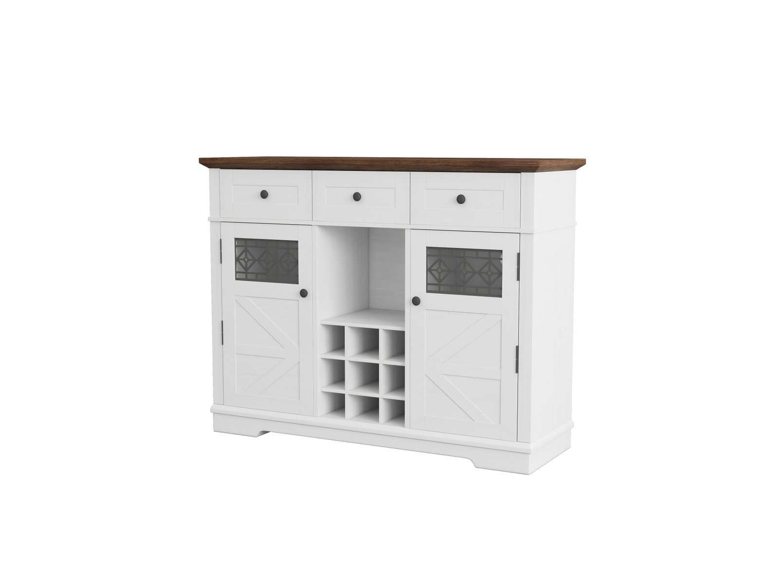 August Grove® Bar Cabinet with Wine With 3 Drawer | Wayfair