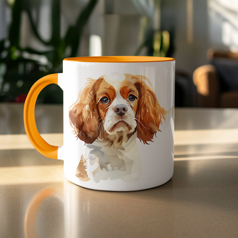 Ebern Designs Set of 4 – Watercolor Black Pug Dog Art Design 11oz ...