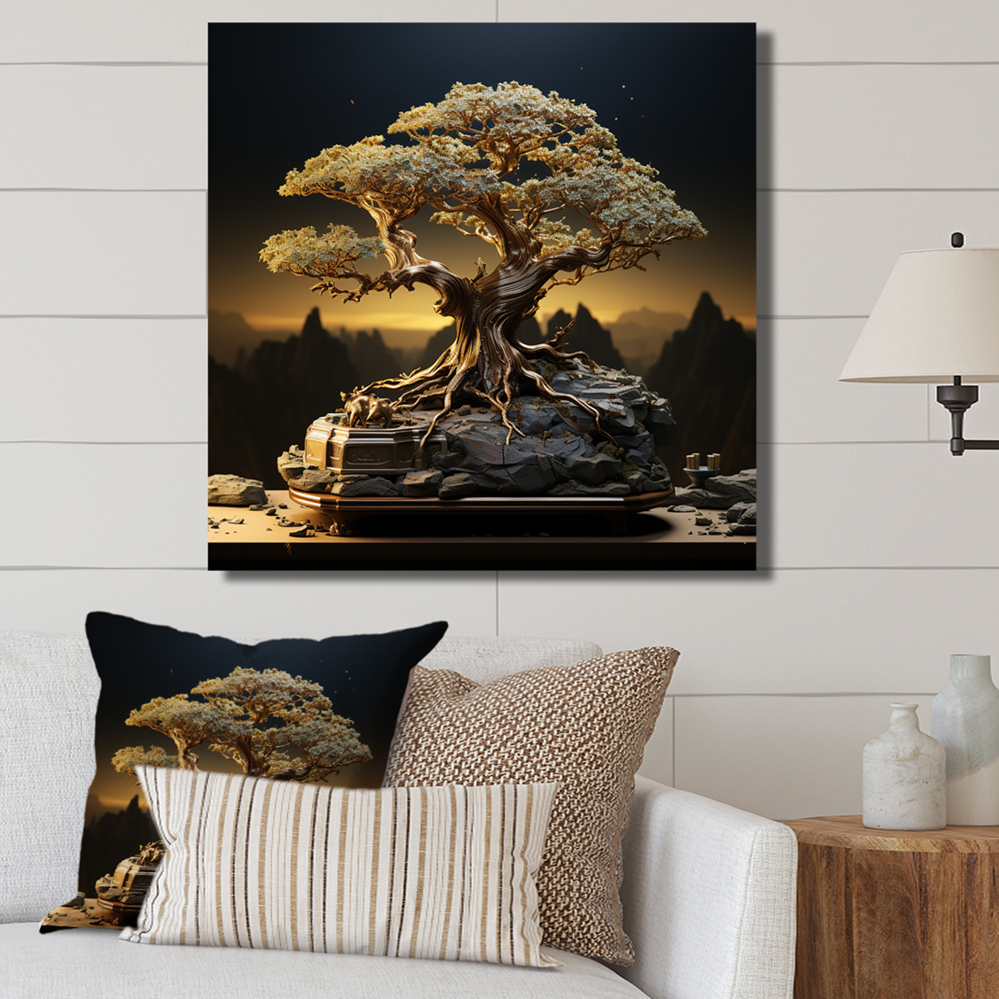 Ebern Designs Bonsai Maple Tree II Framed On Canvas Print | Wayfair