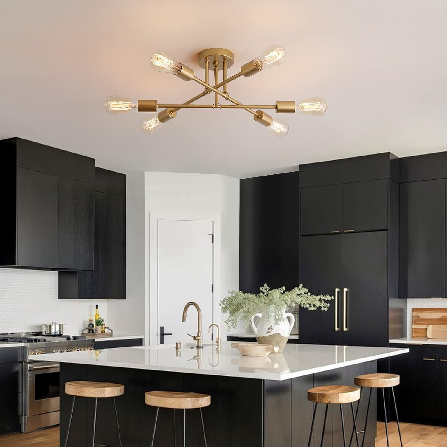 Corrigan Studio® 6 Lights Semi Flush Mount Ceiling Light Vintage ...