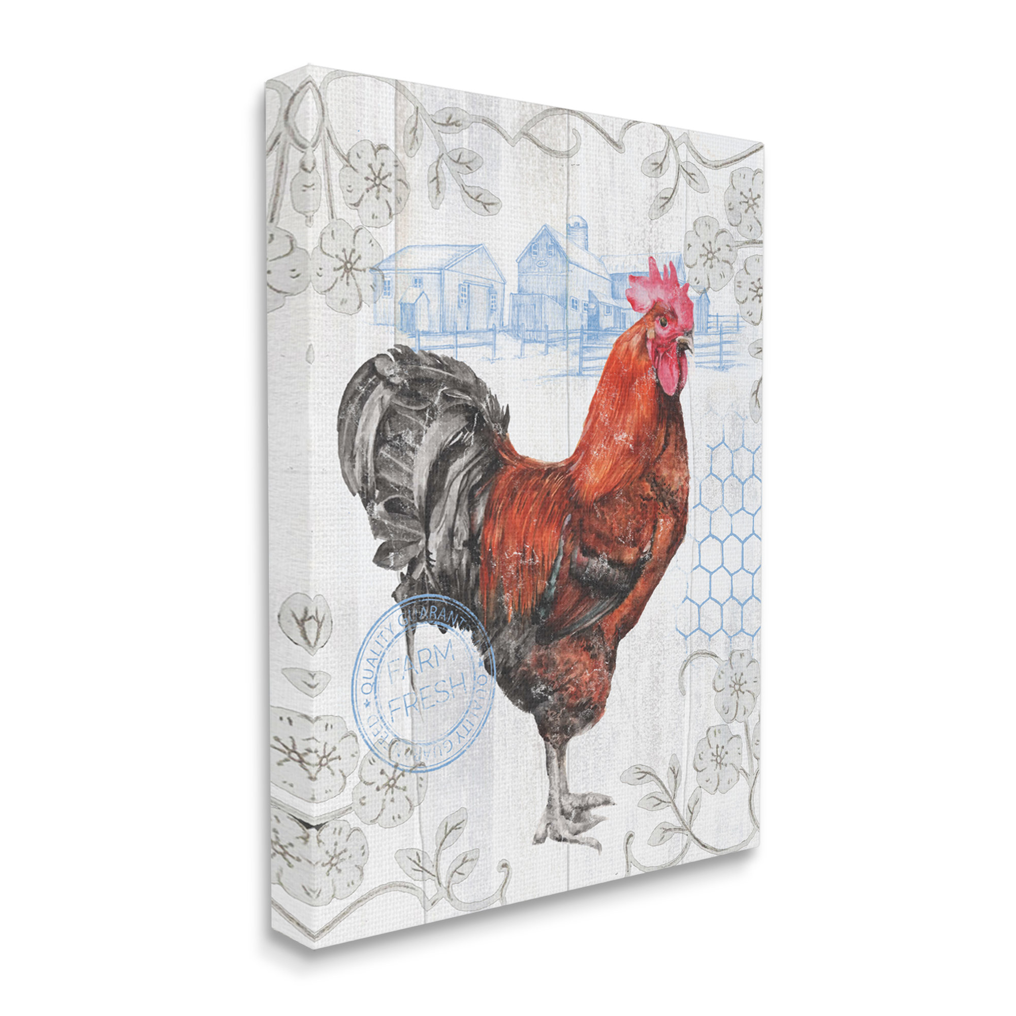 August Grove® Rustic Farmhouse Rooster Canvas Wall Art by Studio 731 ...