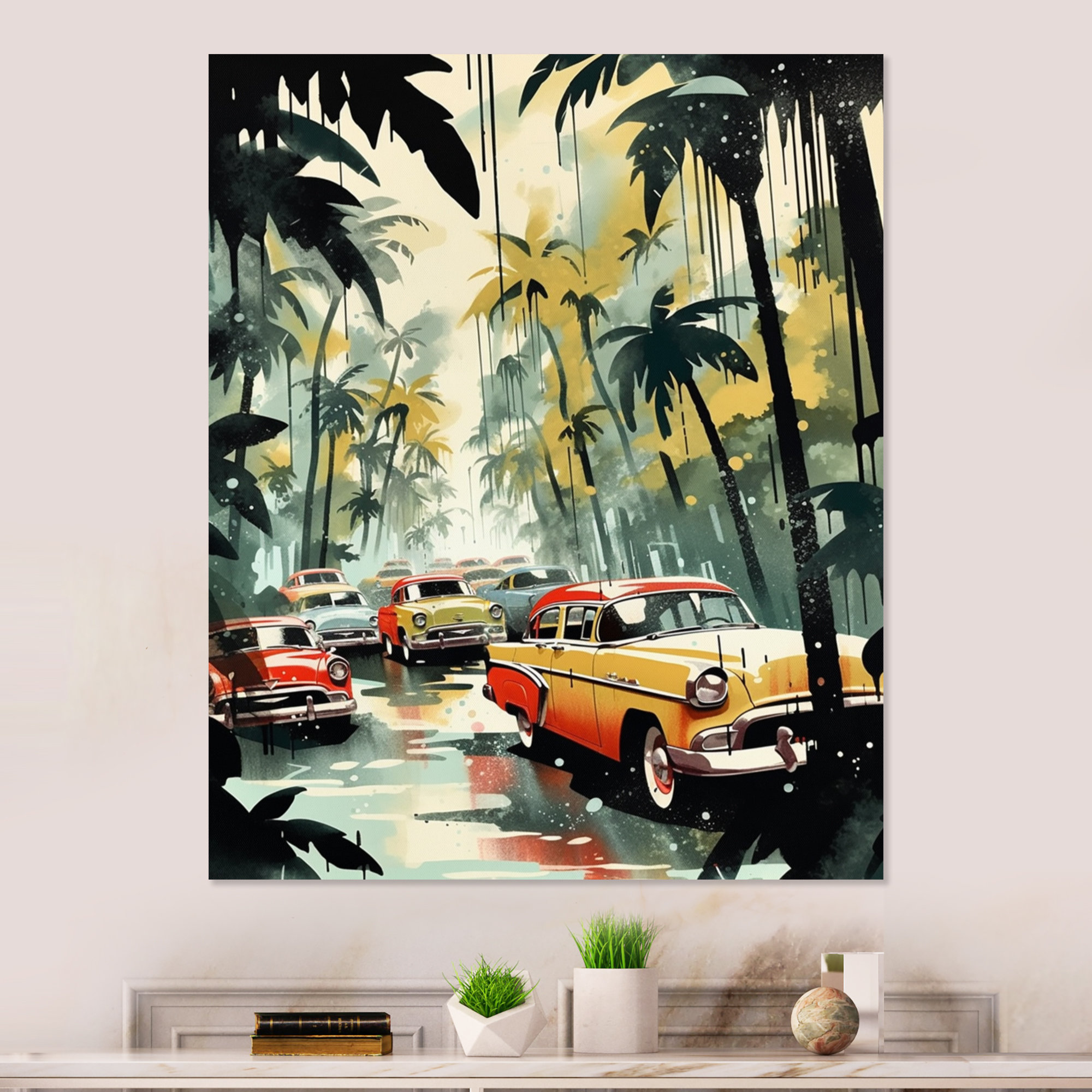 Bay Isle Home™ Yellow And Black Cars In Tropical Paradise - Wayfair Canada