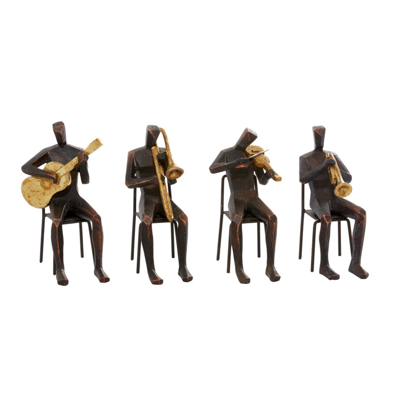 Latitude Run® Arnegard Polystone Musician Brown Decorative Sculpture ...