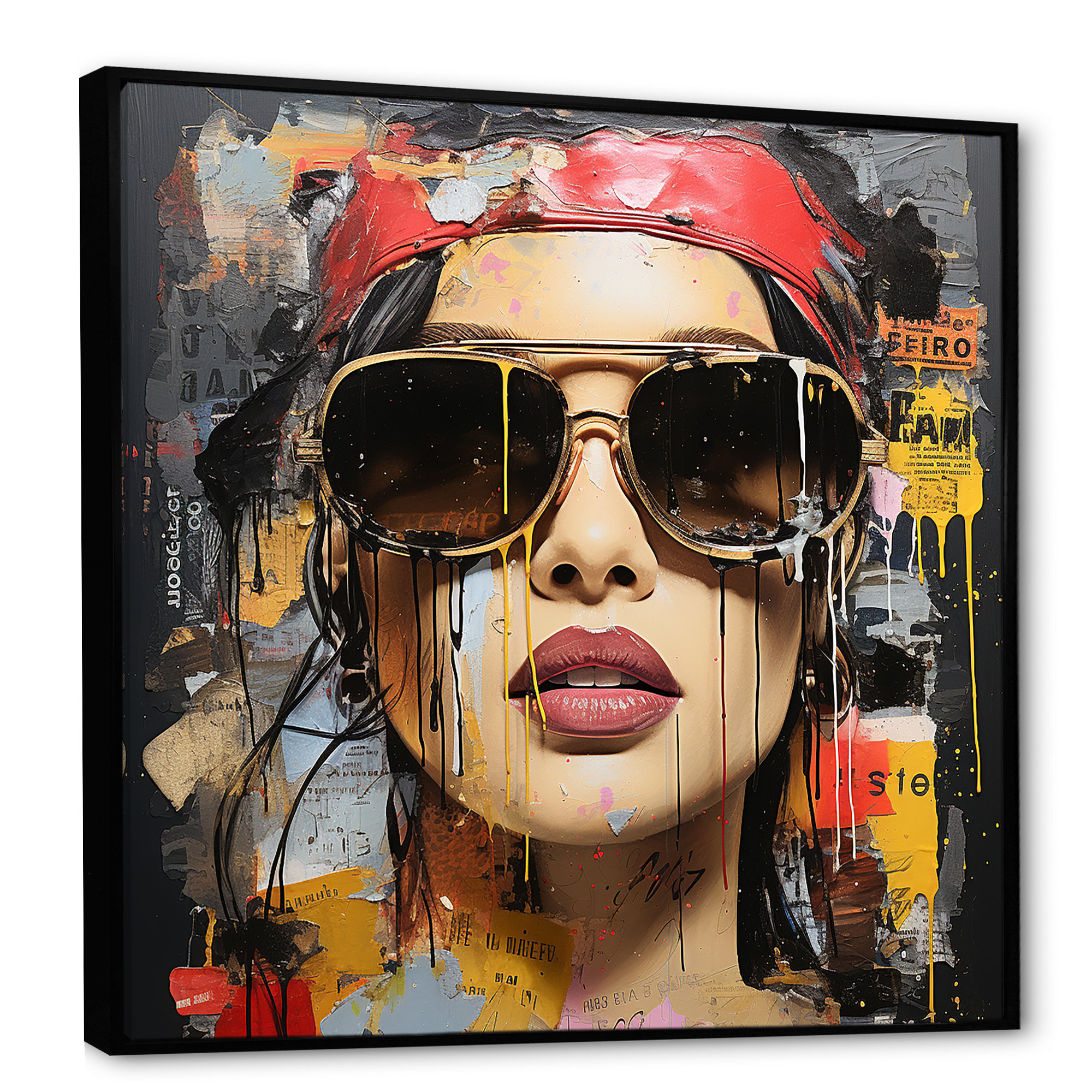 Trinx Red Grunge Woman Collage IV - Pop Wall Art | Wayfair