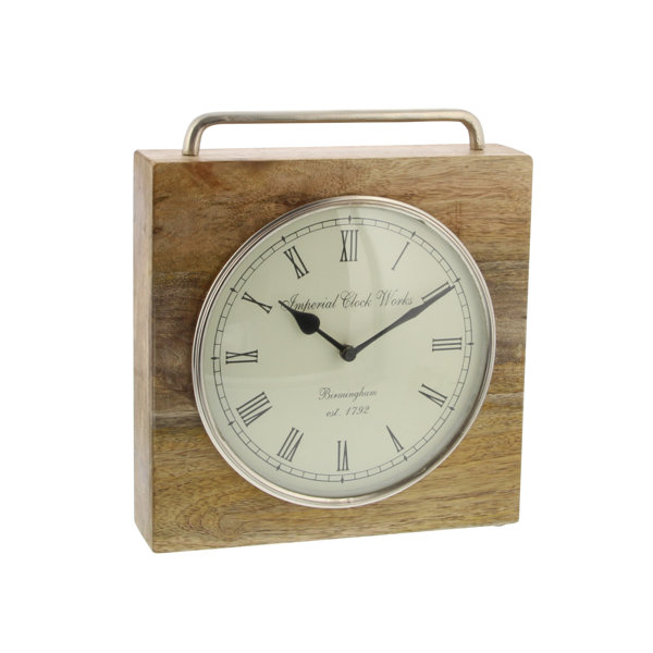 Gracie Oaks Traditional Analog Solid Wood Quartz Movement / Crystal ...