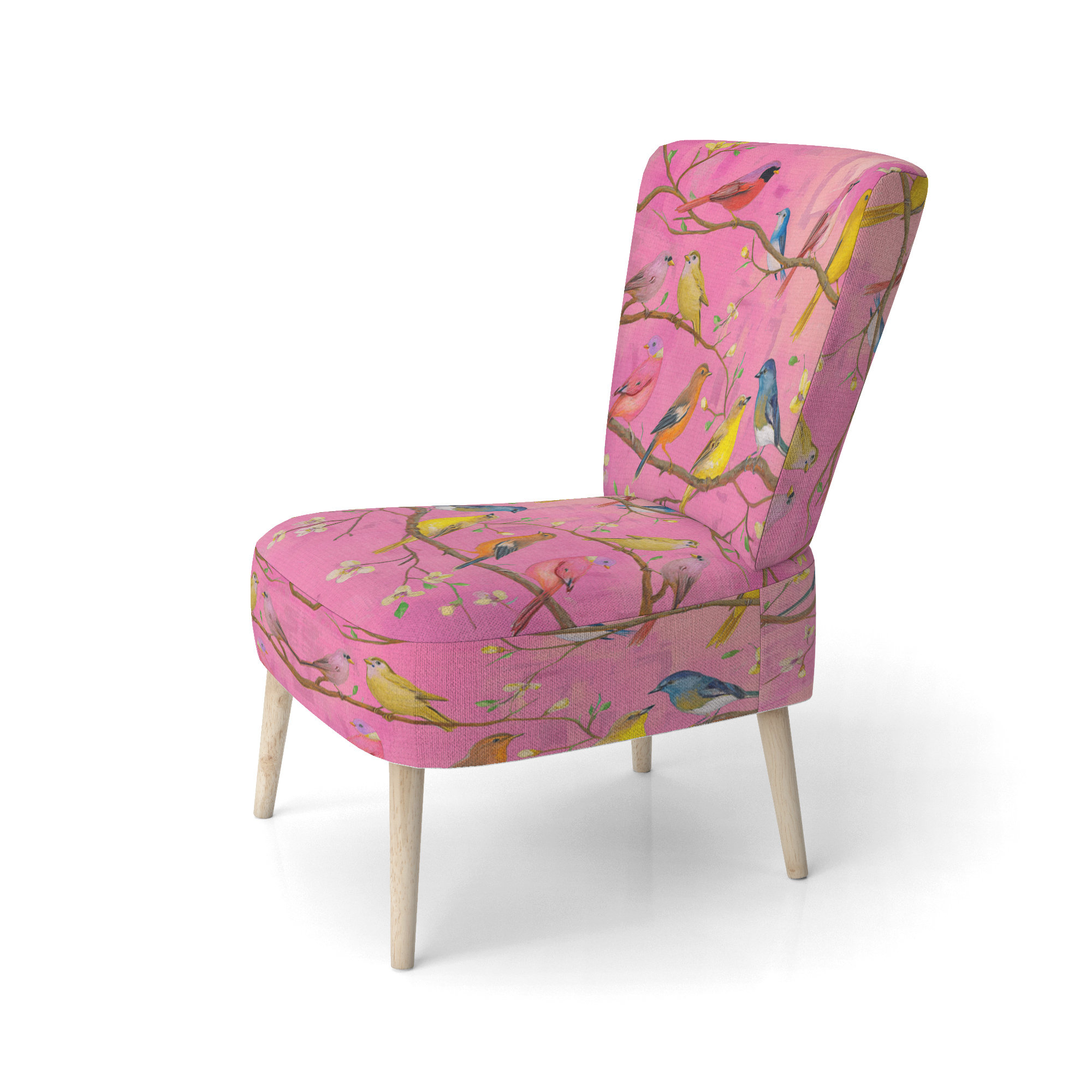 Bungalow Rose Multi-Color Bird On Tree - Upholstered Farmhouse Accent ...