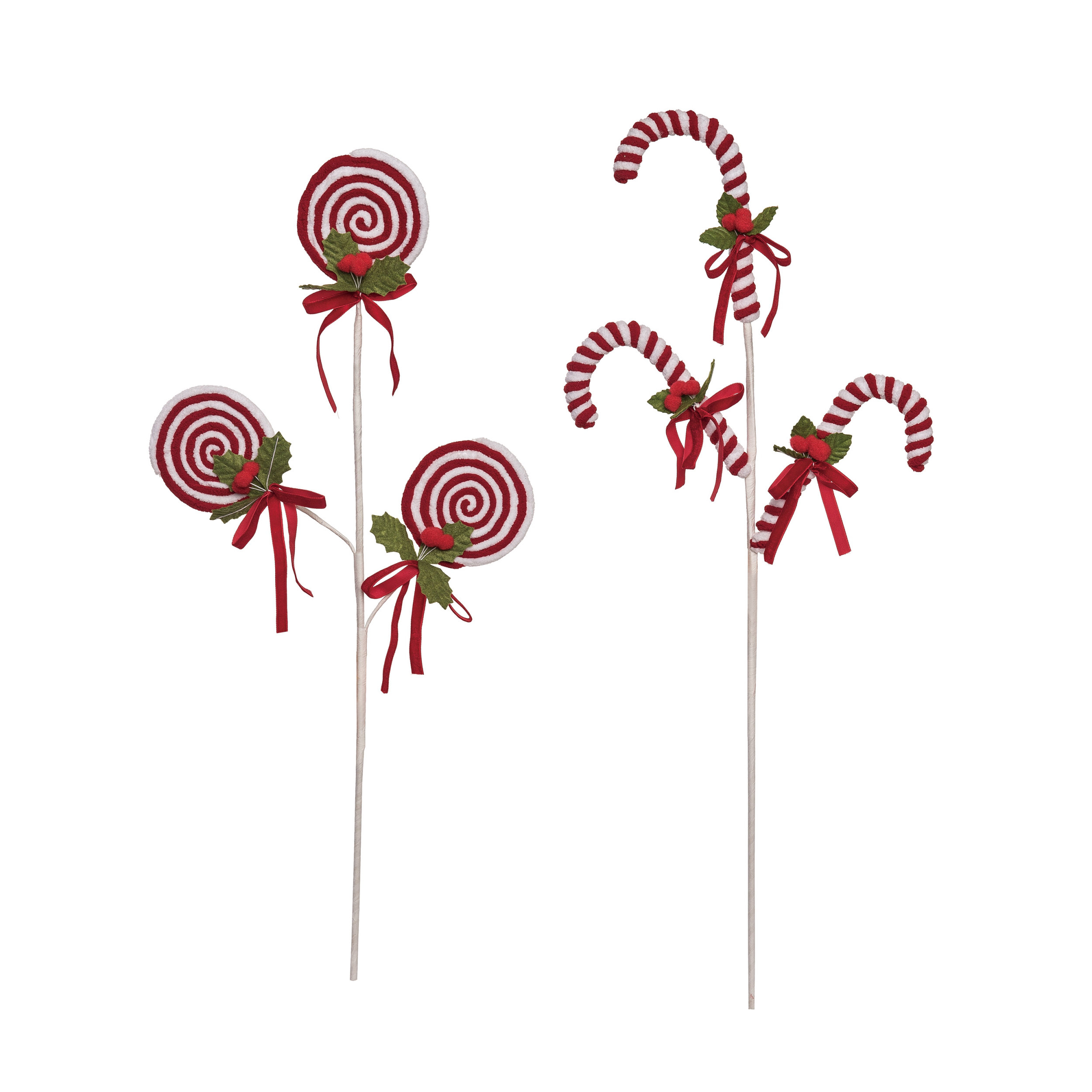Fleur De Lis Living Polyester 24.5 in. Red Christmas Peppermint Stripe ...