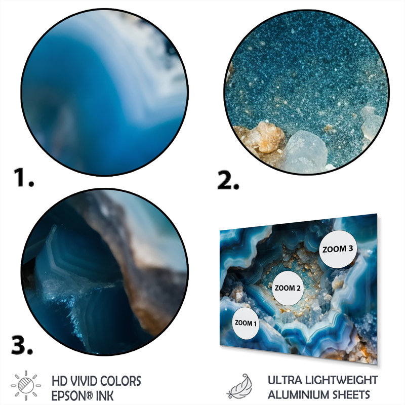 Ivy Bronx Geode Gems I - Stone Geode Metal Wall Art | Wayfair