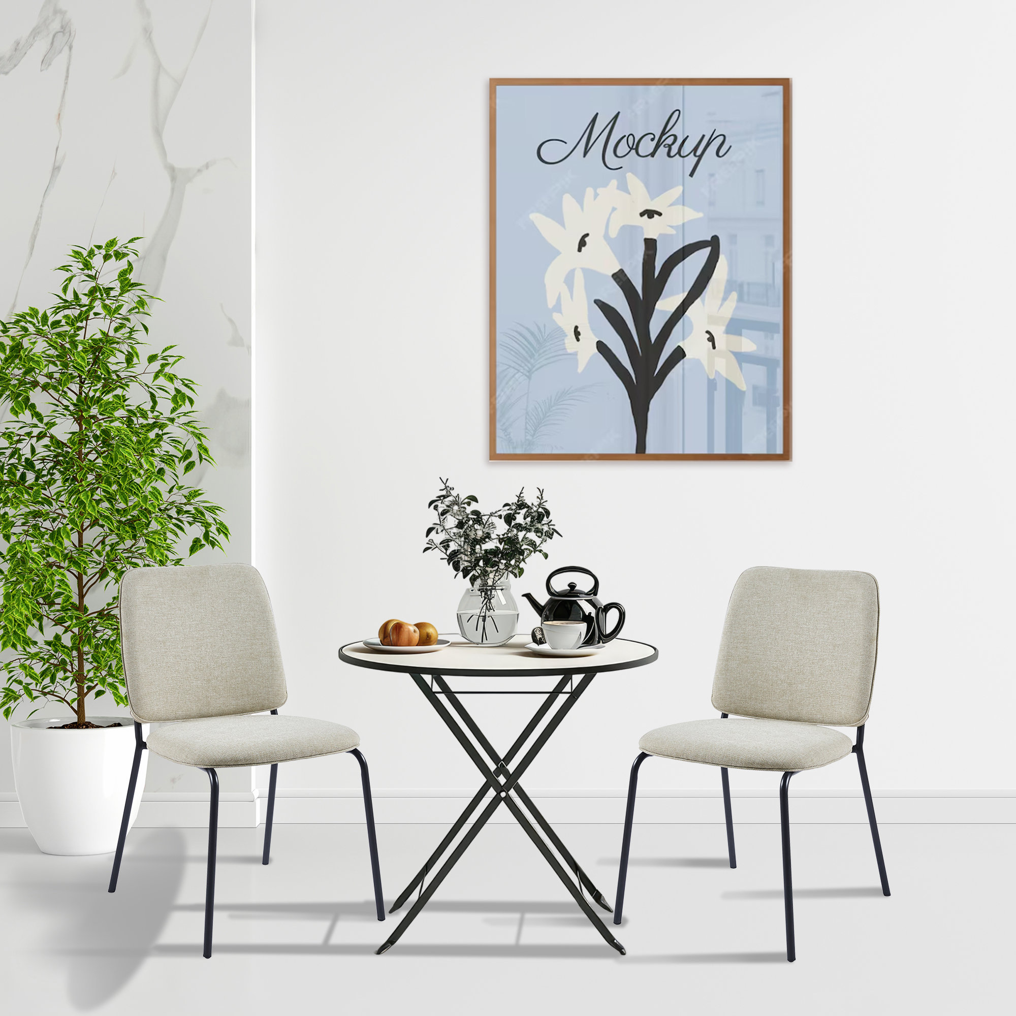Ebern Designs Prisca Fabric Dining Chairs (Set of 2) | Wayfair