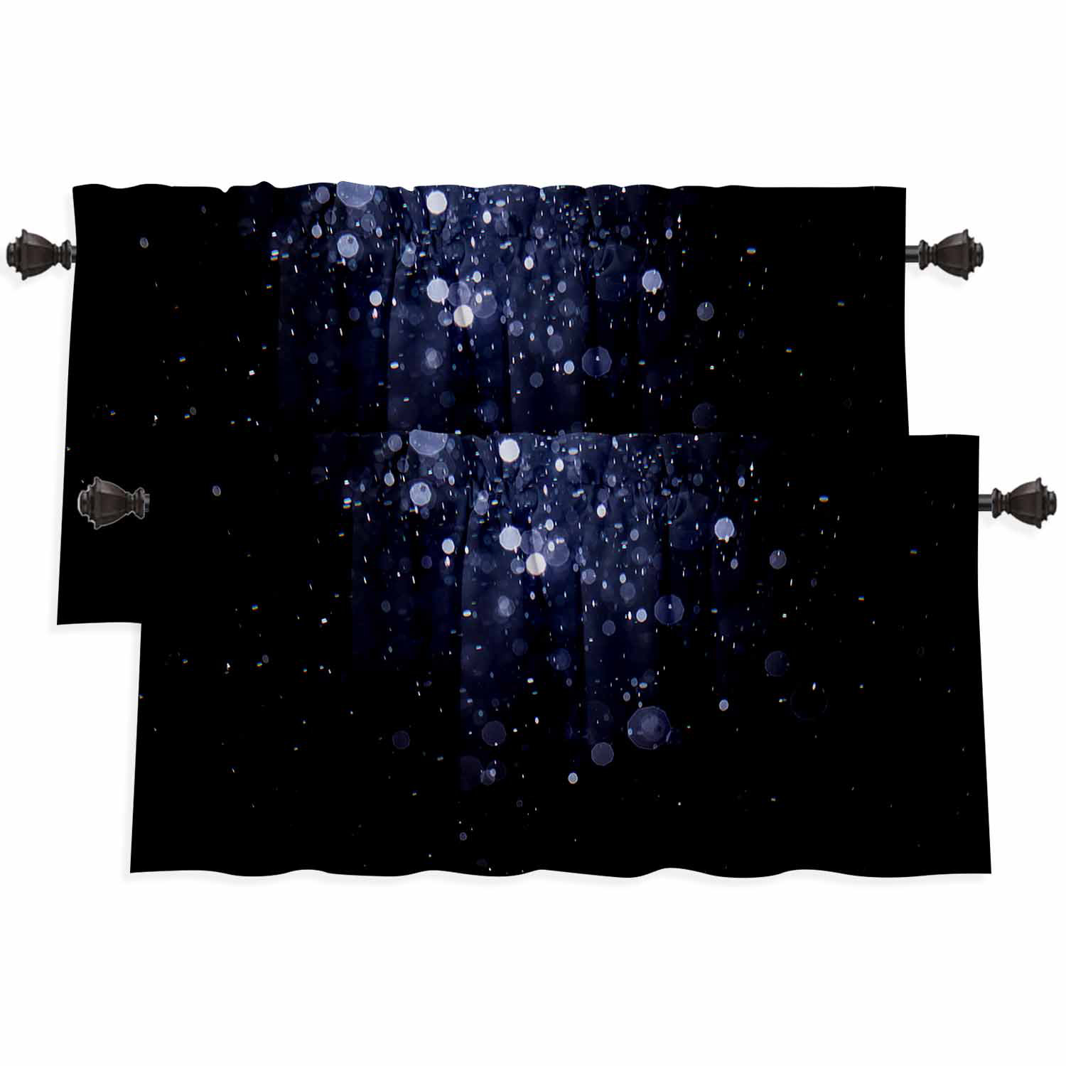 Dakota Fields Gold 52"W Abstract Water Sparkle Black Dark Window ...