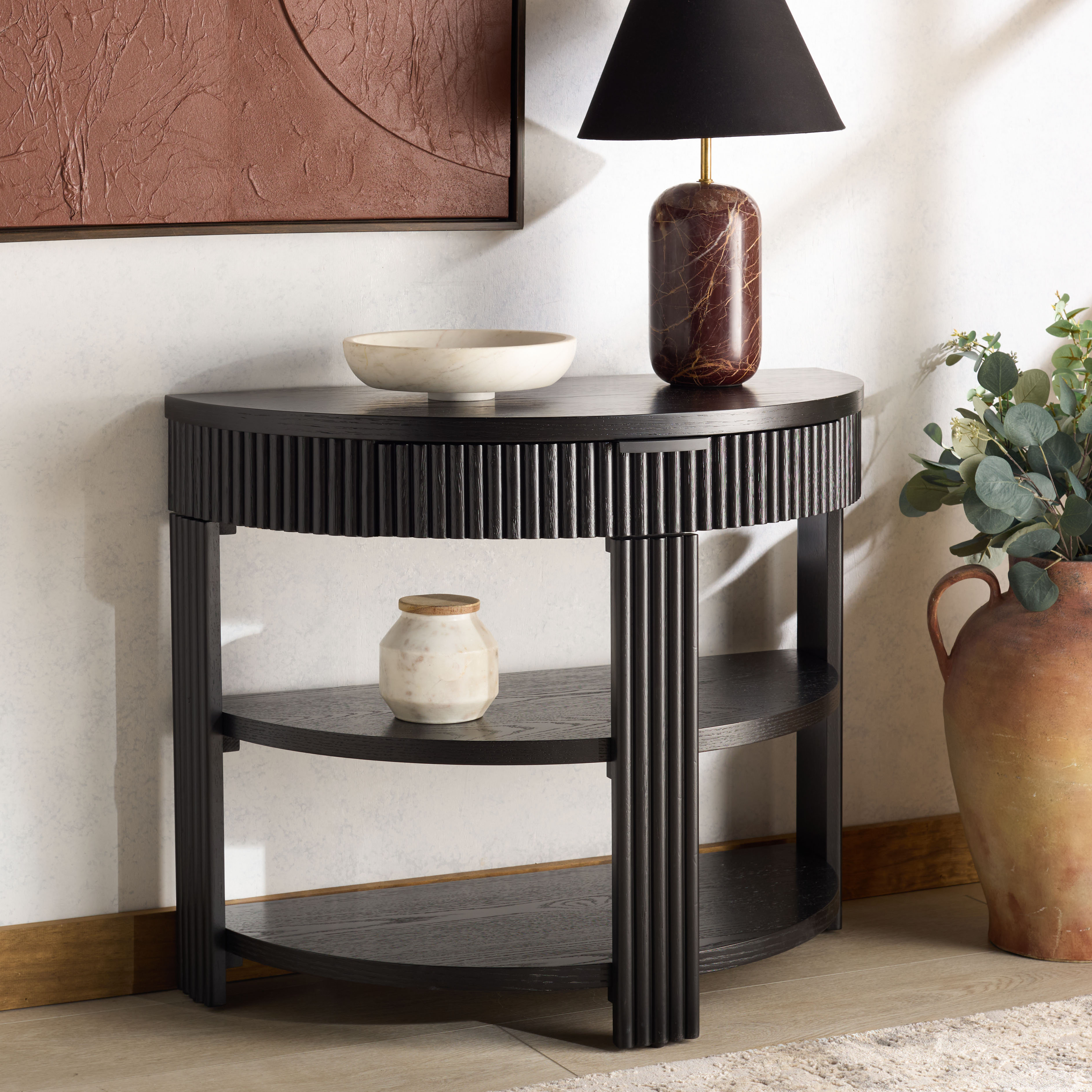 Joss & Main Christy Reeded Half Moon Console Table & Reviews - Wayfair ...