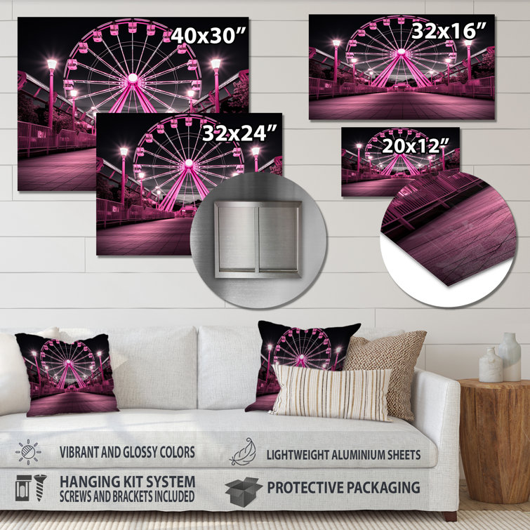 Ebern Designs Pink Ferris Wheel Merrygoround Magic I - Architecture ...