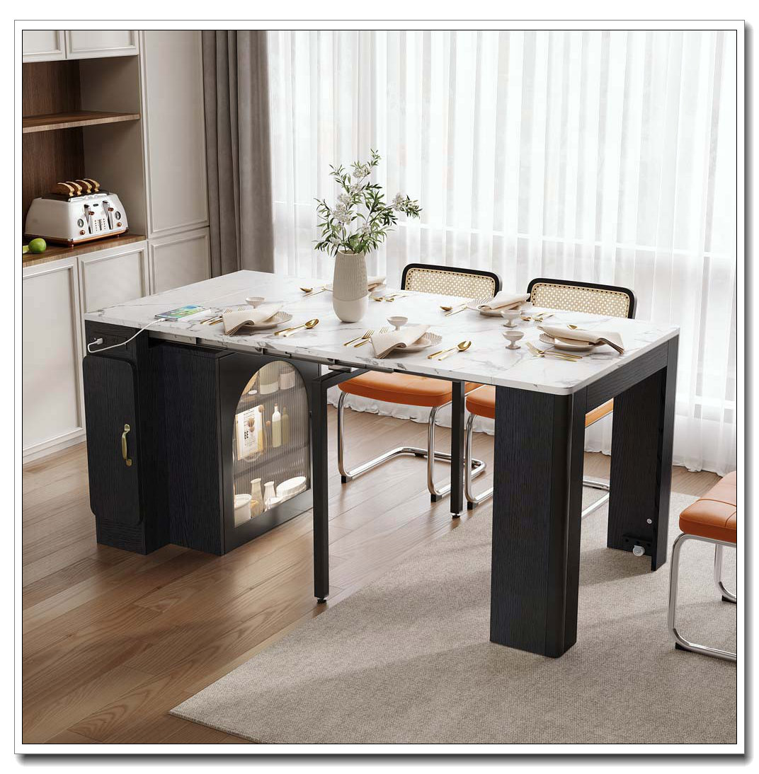 George Oliver Extendable Dining Table with 3 Removable Middle Leaves ...