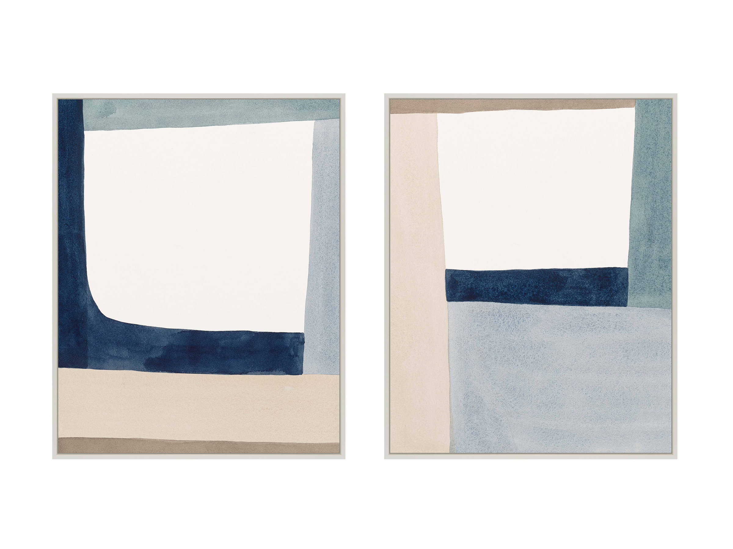 AllModern Composition In Blue Framed 2 Pieces by Julia Balfour Print ...