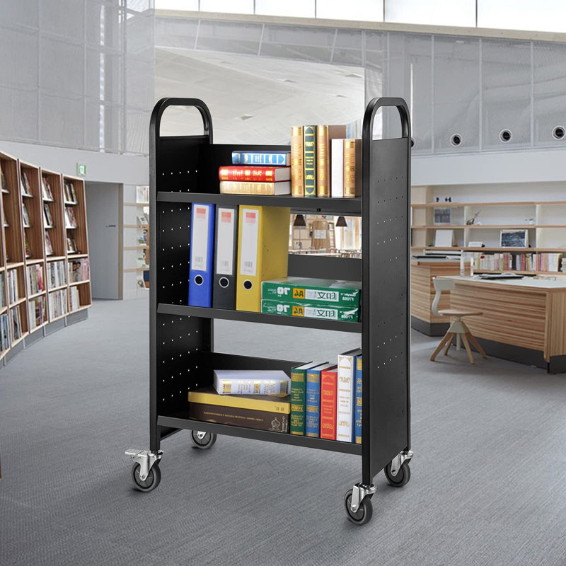 MASMIO Sided V-Shaped Rolling Book Cart | Wayfair