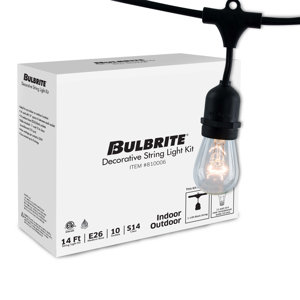 Bulbrite Industries 14-ft Outdoor Plug-In String Light (End to End ...