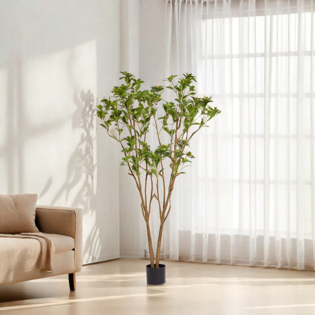 Ivy Bronx 5FT Artificial Tree Bonsai With Iron Leaves – Two-Color ...