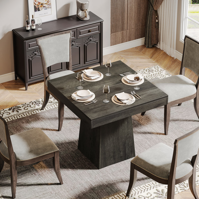 Ebern Designs 31.5 Inch Square Dining Table, Wood Kitchen Table Small ...