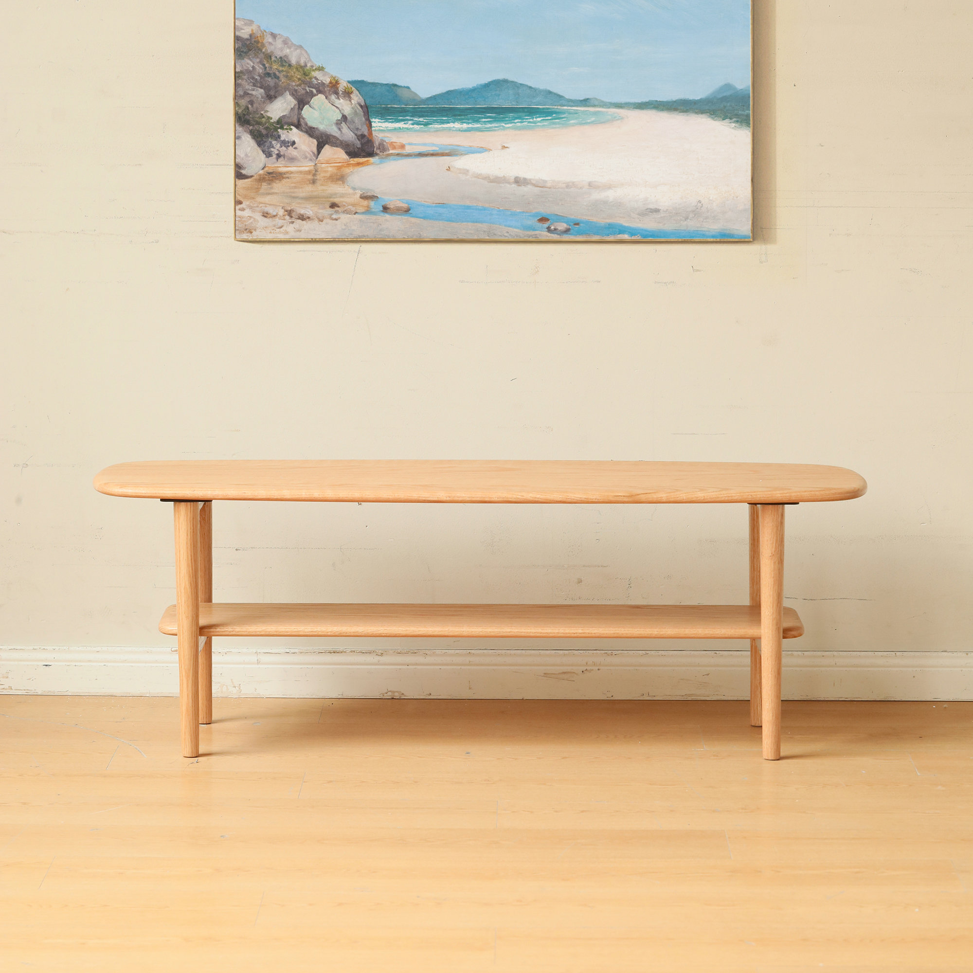 Latitude Run® Center Table Low Table 100% Solid Wood Top Plate Desk ...