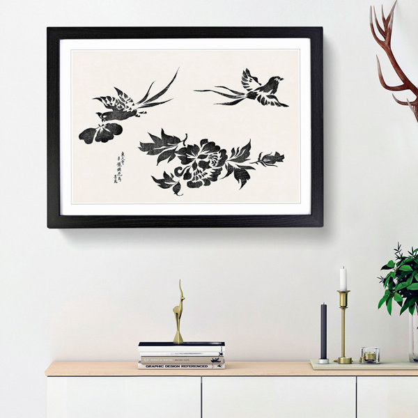 East Urban Home Pheasants and Flowers by Taguchi Tomoki - Picture Frame ...