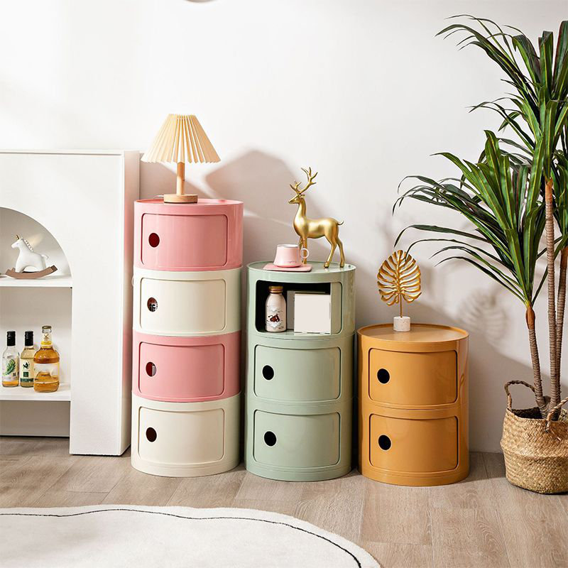 Latitude Run® 3 Pack Stackable ABS Storage Drawers – Round Modular ...