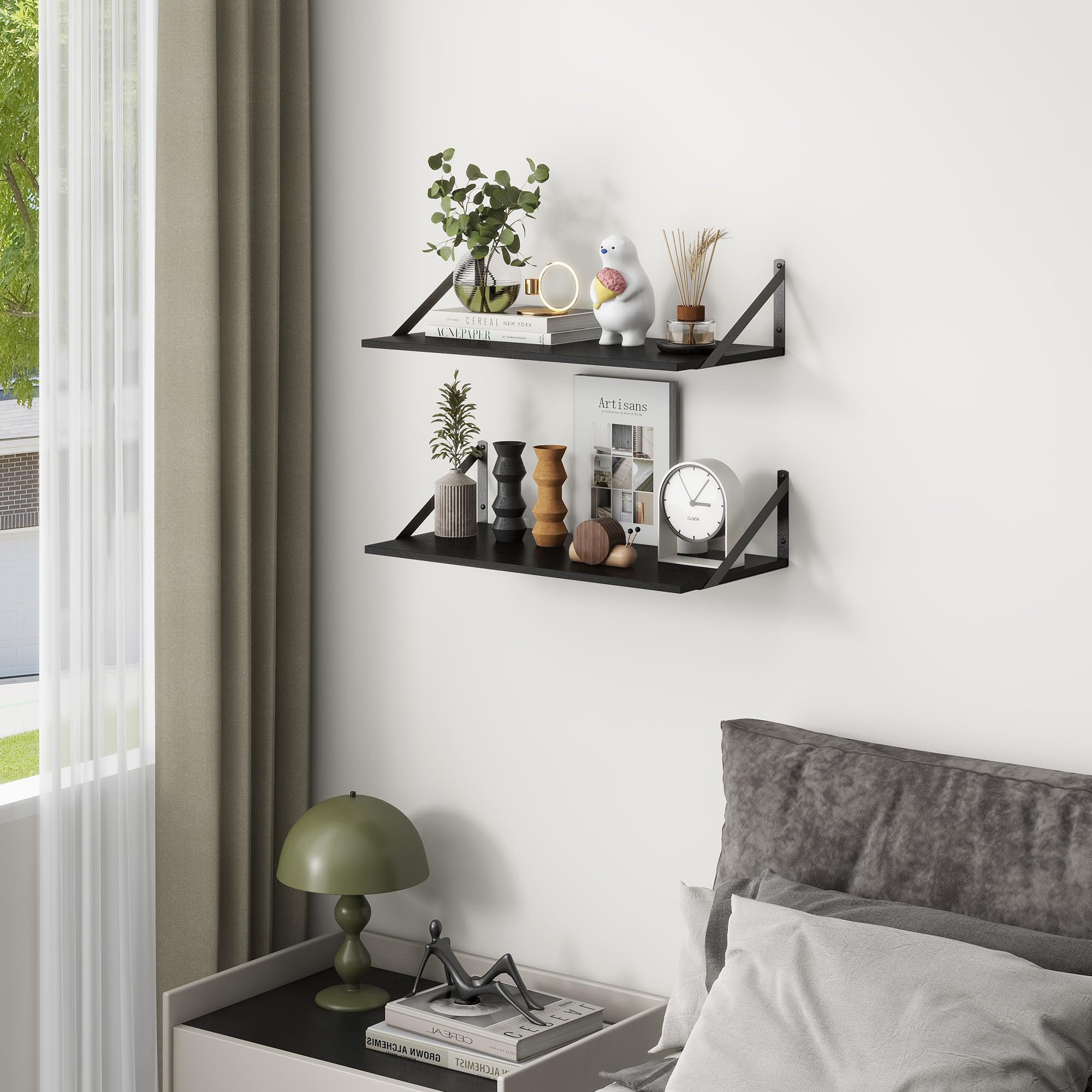 Latitude Run® Deep Floating Shelves, 12 Inch Deep Floating Shelves For ...