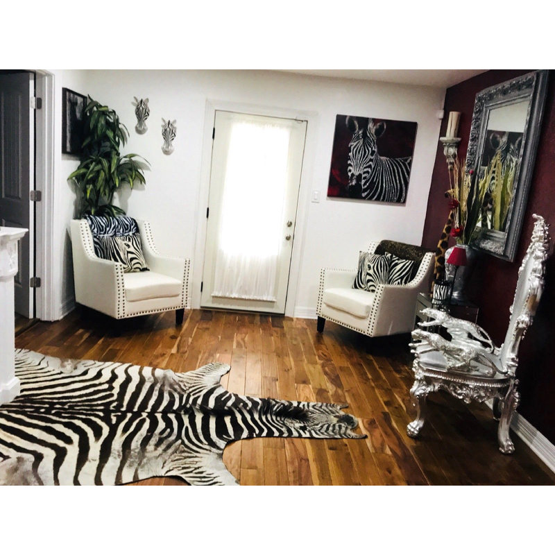 Foundry Select Real Zebra Skin Rug | Wayfair