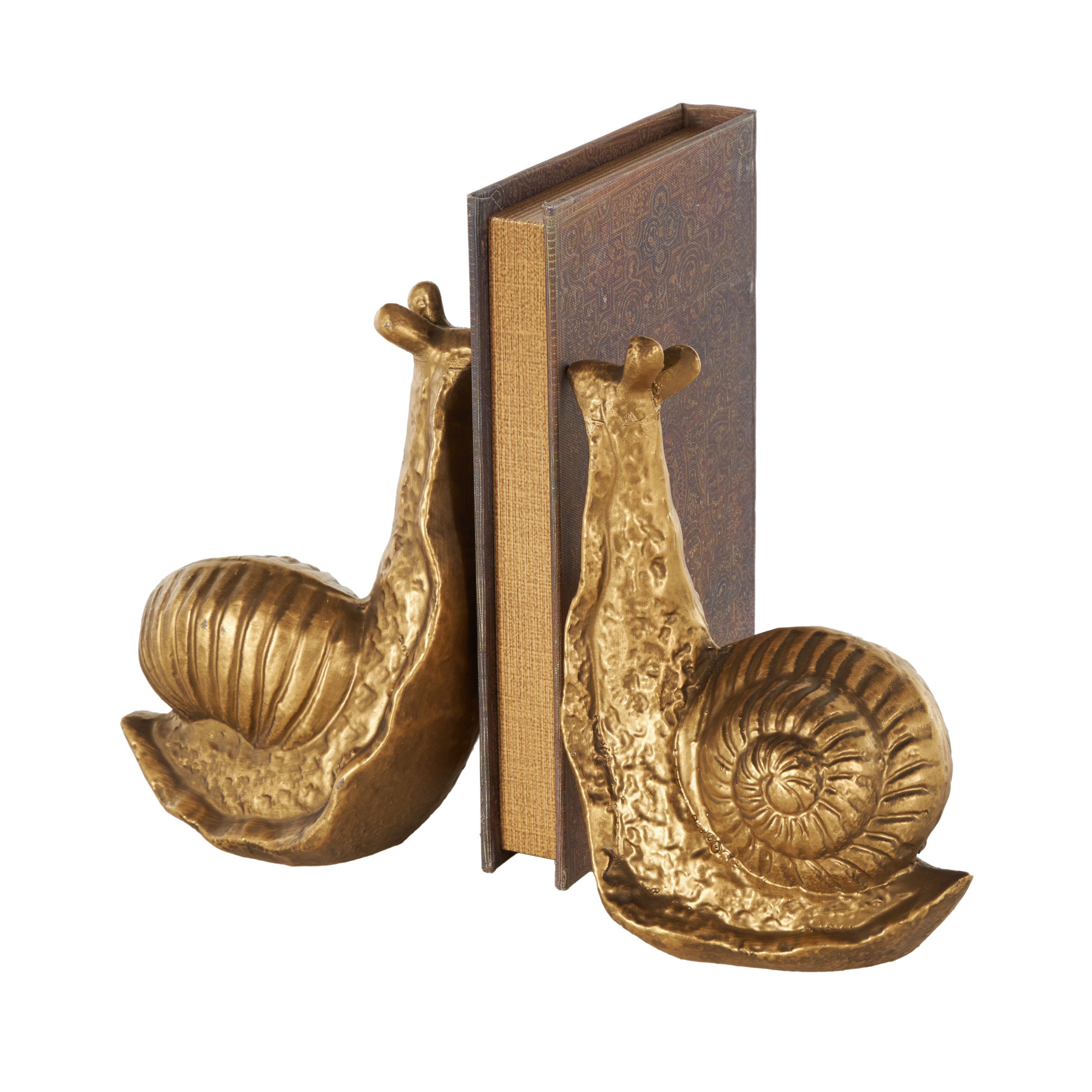 House of Hampton® Moriyon Cole And Grey Metal Standing Snail Decorative ...