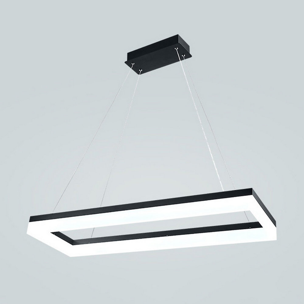 Wrought Studio Contemporary Black Rectangle Led Chandelier Lighting ...