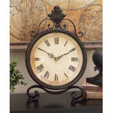 Gracie Oaks Analog Metal Quartz Tabletop Clock in Brown & Reviews | Wayfair
