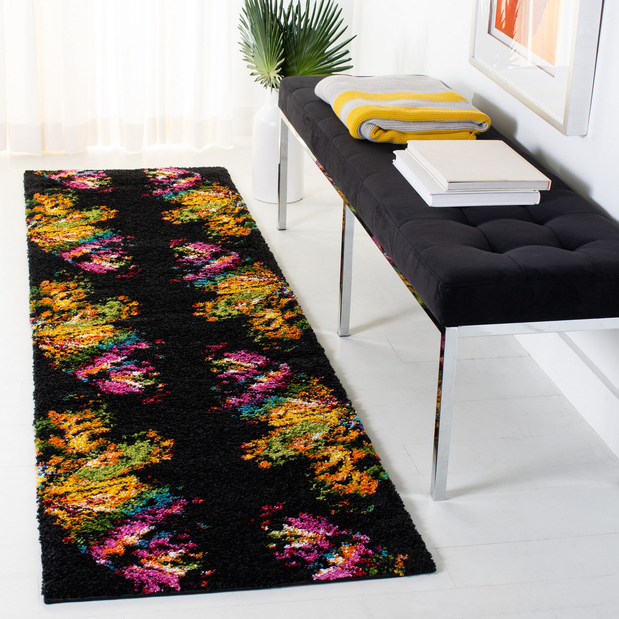 Ebern Designs Cleveland Black/Yellow Area Rug & Reviews | Wayfair