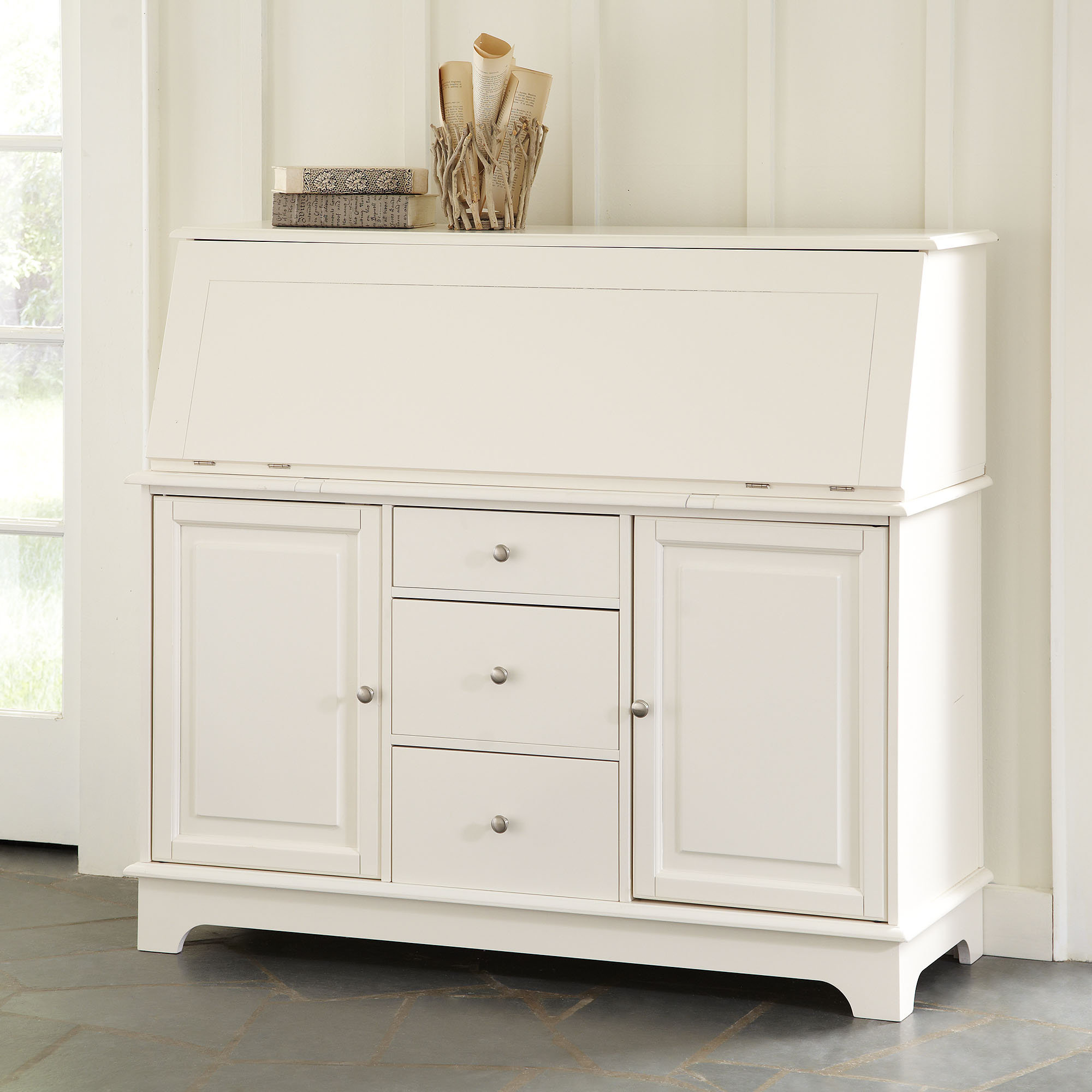 White secretary desk with storage store