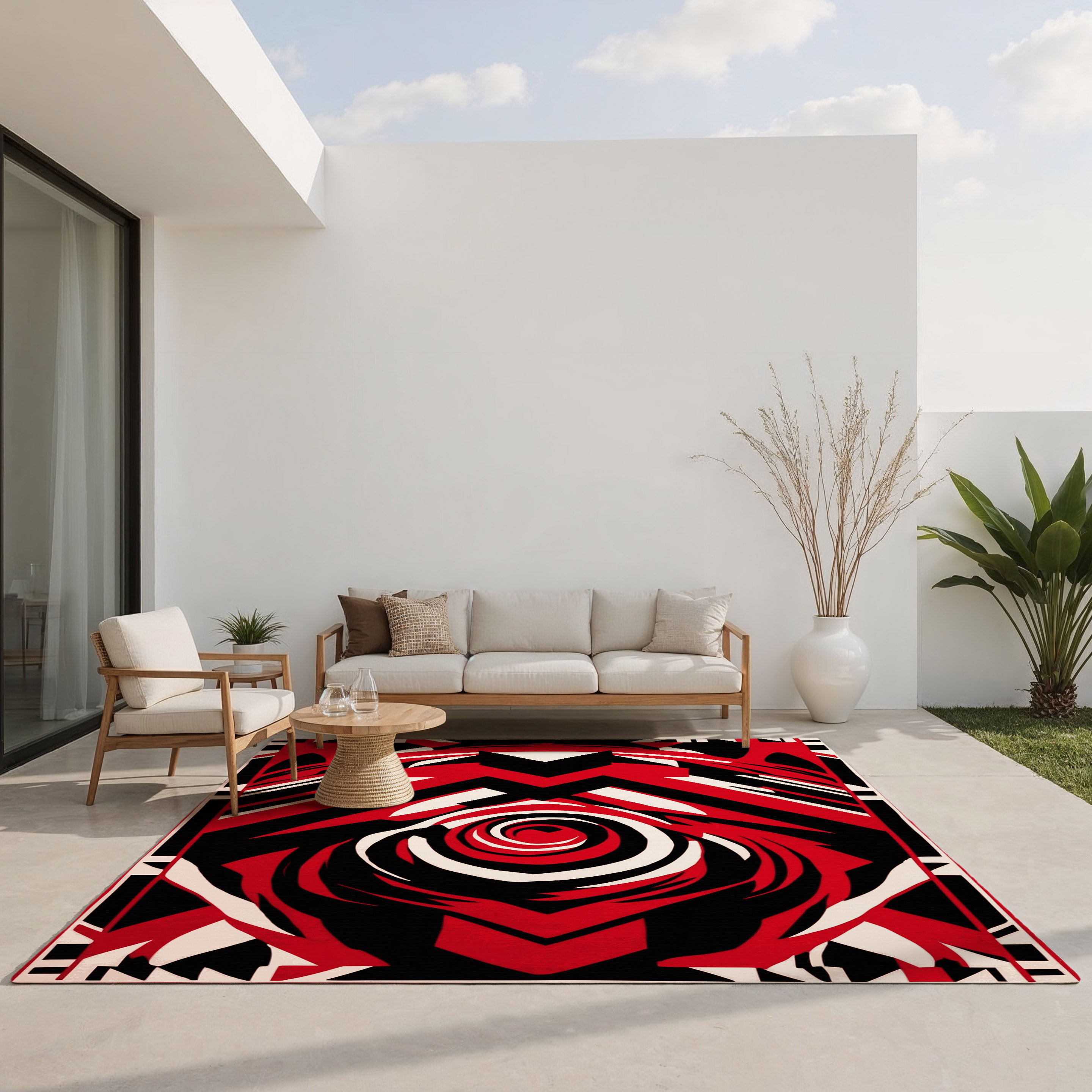 Wrought Studio™ Scarlet Abyss Indoor And Outdoor Area Rug | Wayfair